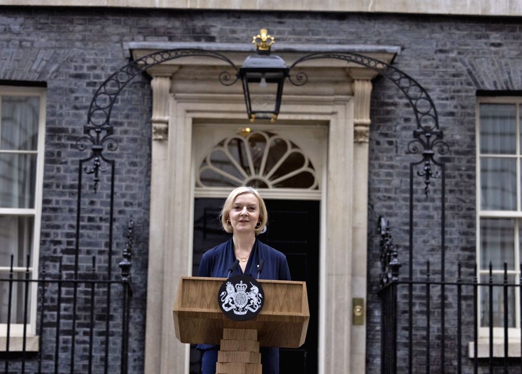 London : Britain's Prime Minister Liz Truss addresses the media in ...