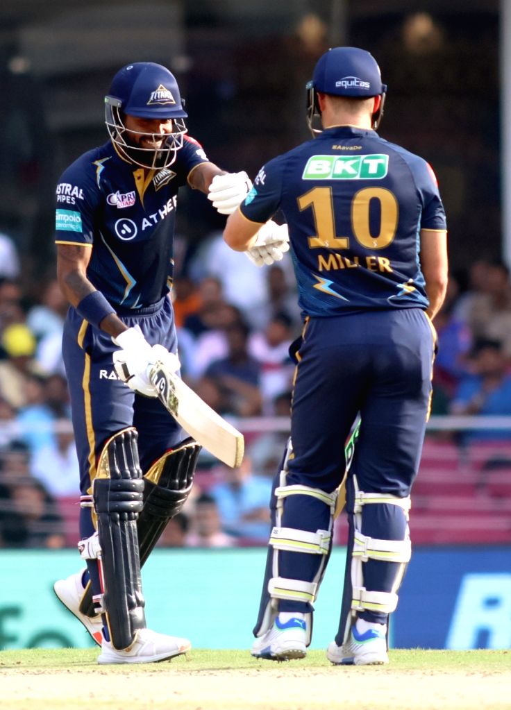 Lucknow : GT captain Hardik Pandya celebrates his half-century with ...