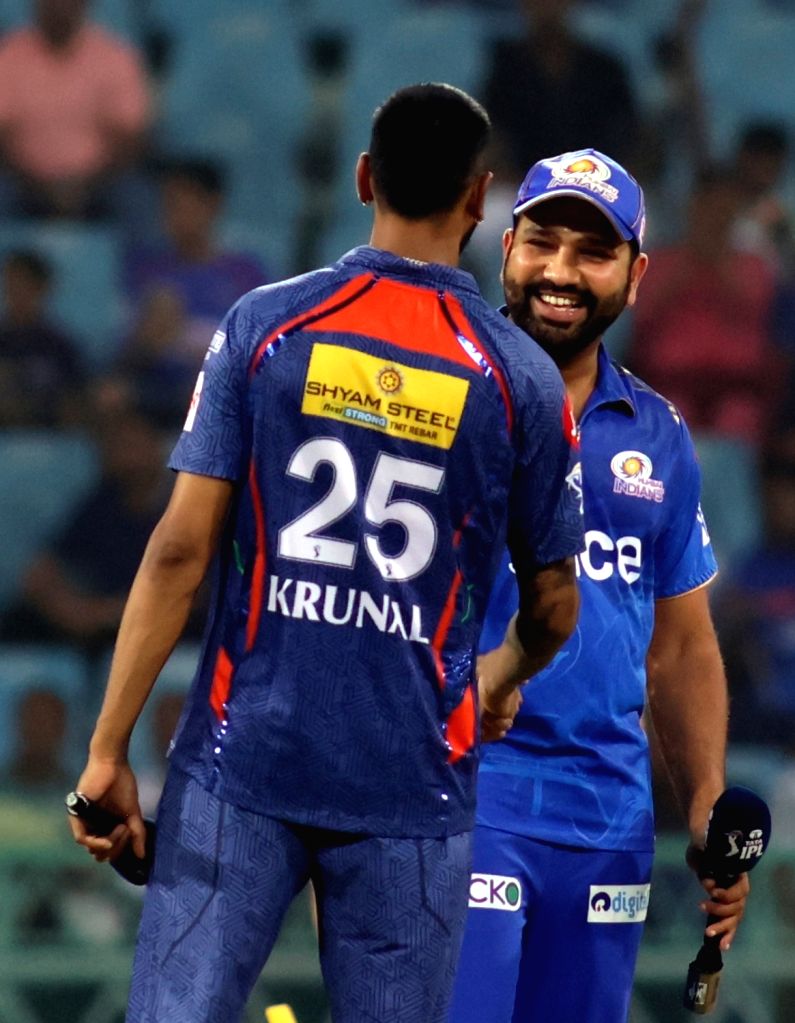: Lucknow : Lucknow Super Giants captain Krunal Pandya and Mumbai ...