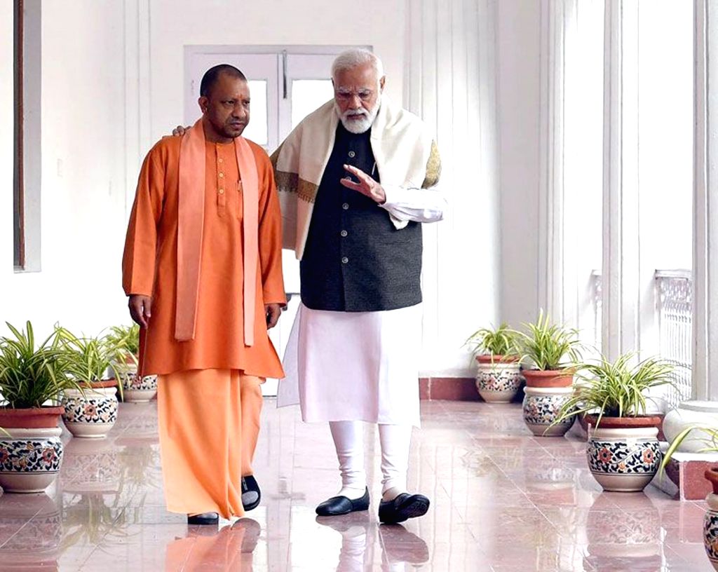 :Haridwar:Prime Minister Narendra Modi with UP Chief Minister Yogi ...