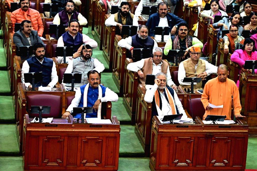 Uttar Pradesh Chief Minister Yogi Adityanath speaks during the winter ...