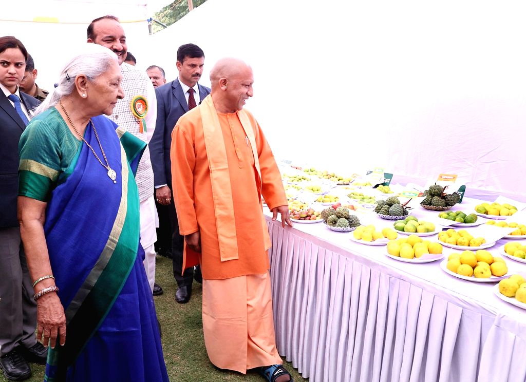 Lucknow : Uttar Pradesh Governor Anandiben Patel with UP CM Yogi Adityanath