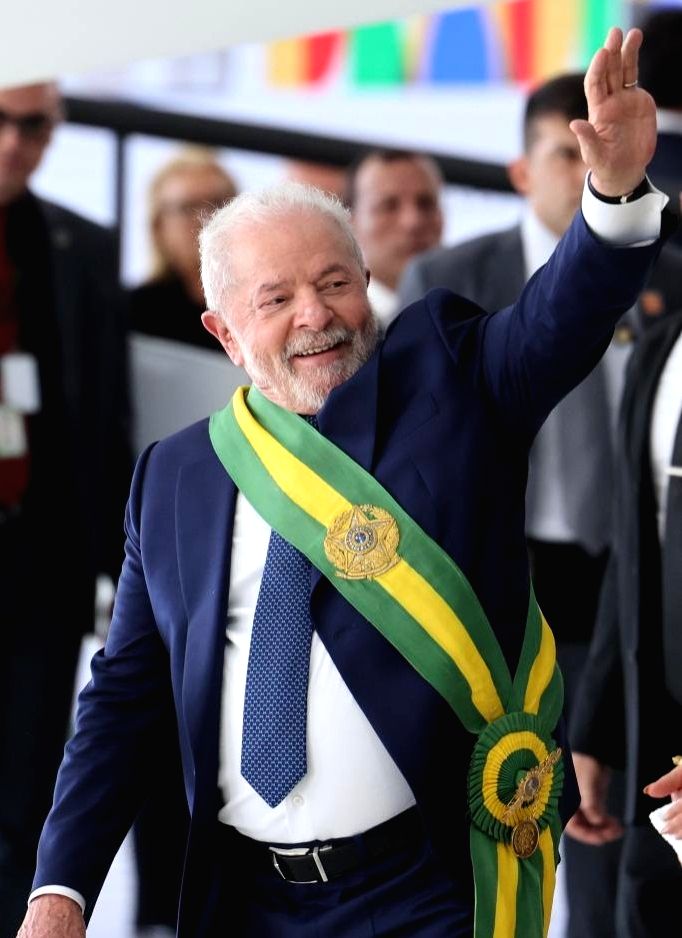 Luiz Inacio Lula da Silva attends the inauguration ceremony in Brasilia