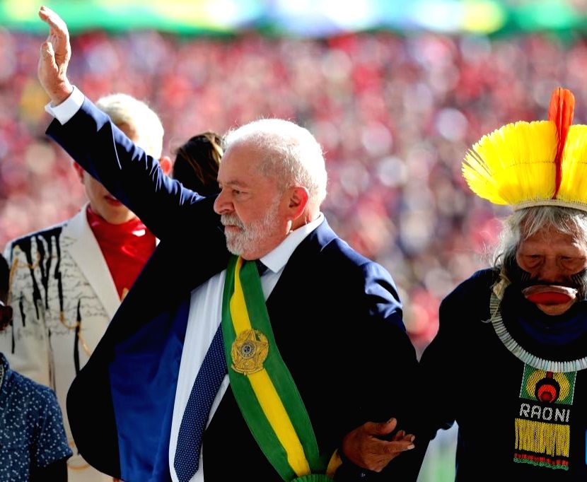 Luiz Inacio Lula da Silva attends the inauguration ceremony in Brasilia
