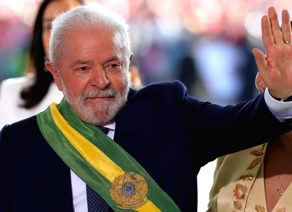 Luiz Inacio Lula da Silva attends the inauguration ceremony in Brasilia