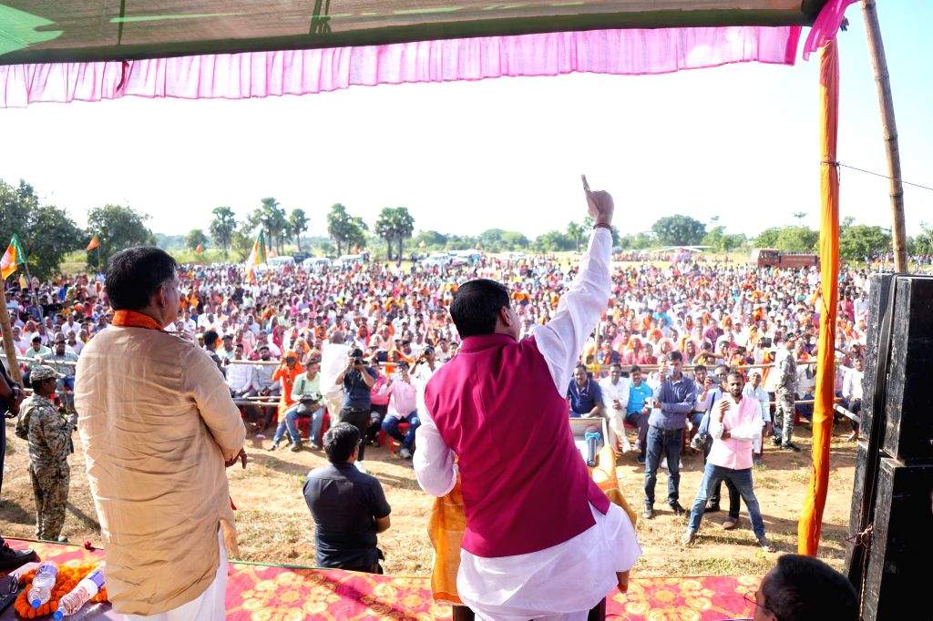 Madhya Pradesh Chief Minister Mohan Yadav attends a public meeting