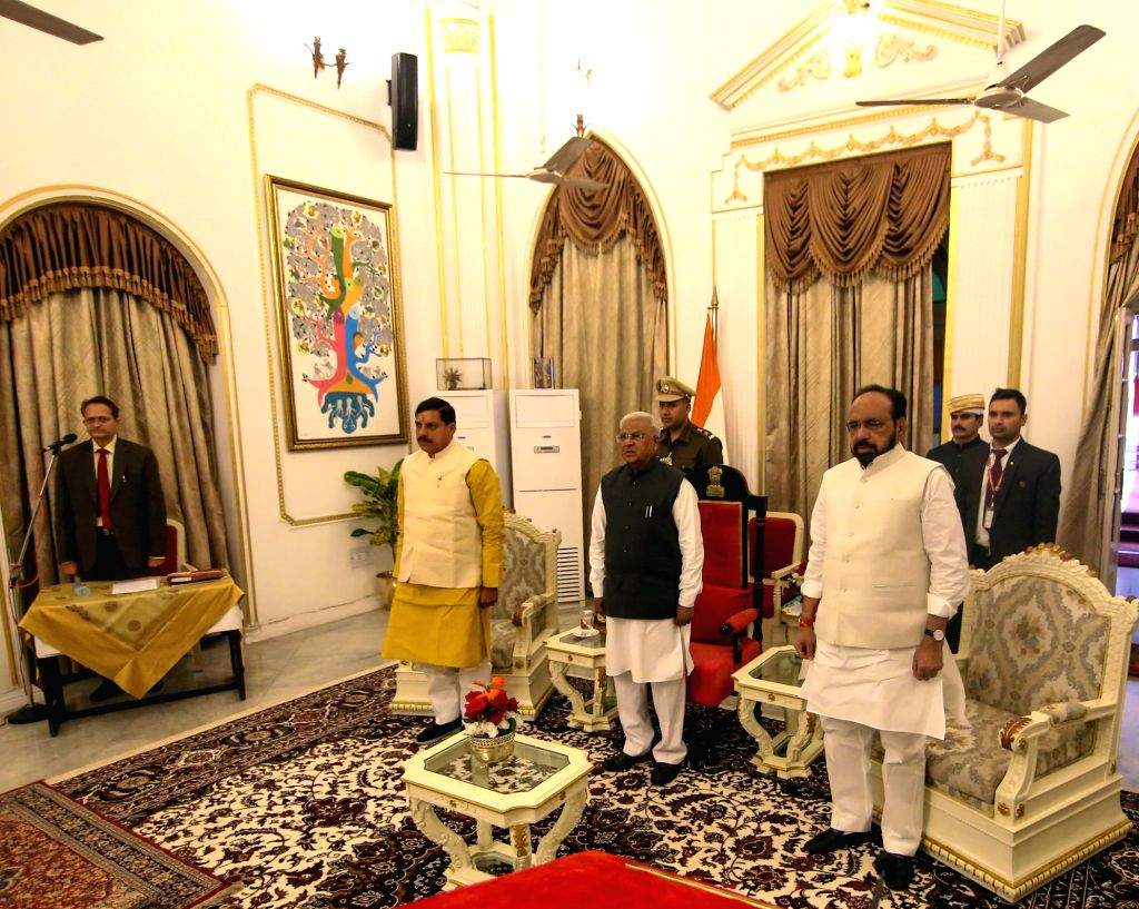 Madhya Pradesh Governor Mangubhai Patel administers oath to BJP leader ...