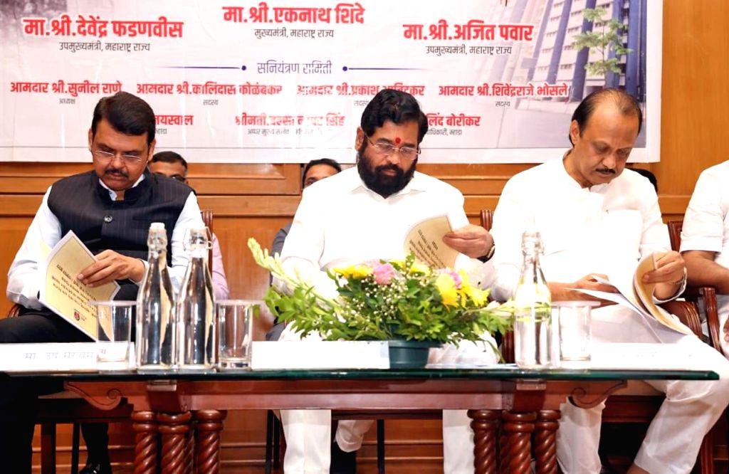 Maharashtra Chief Minister Eknath Shinde along with Deputy Chief ...