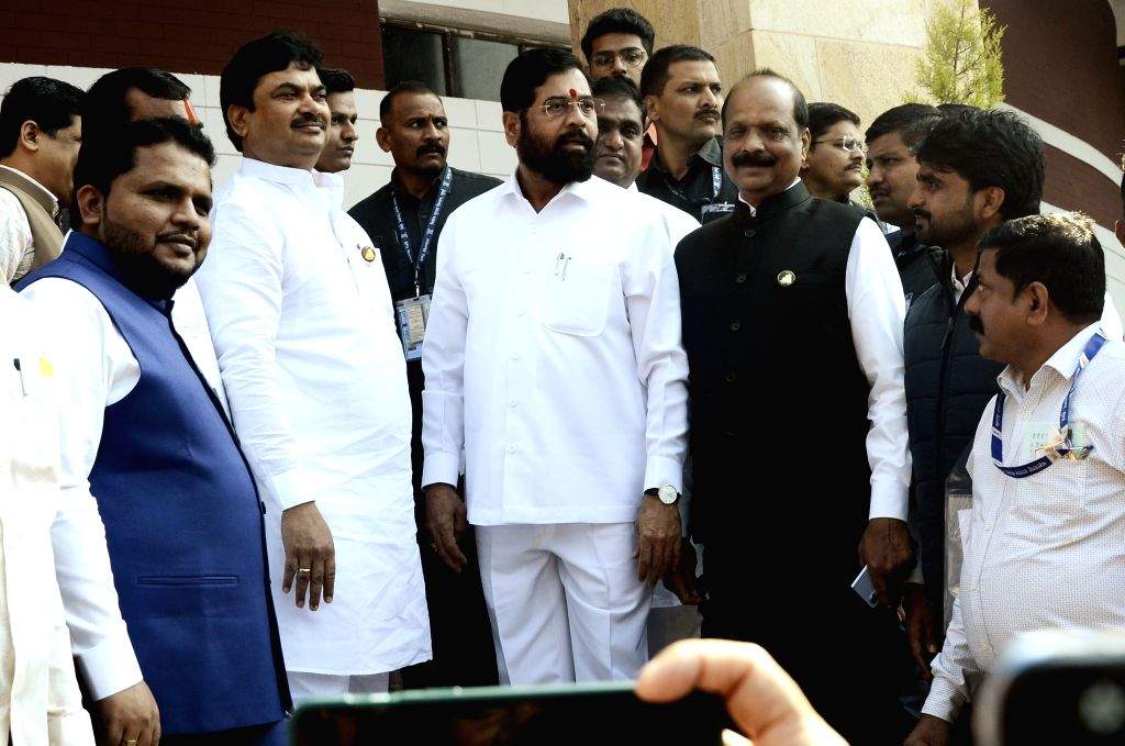 Maharashtra Chief Minister Eknath Shinde arrives to attend the Winter ...