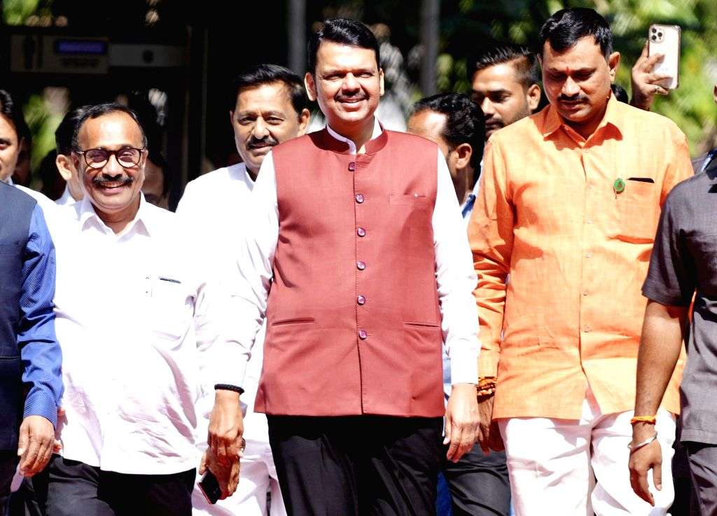 Maharashtra CM Devendra Fadnavis arrives at Vidhan Bhavan