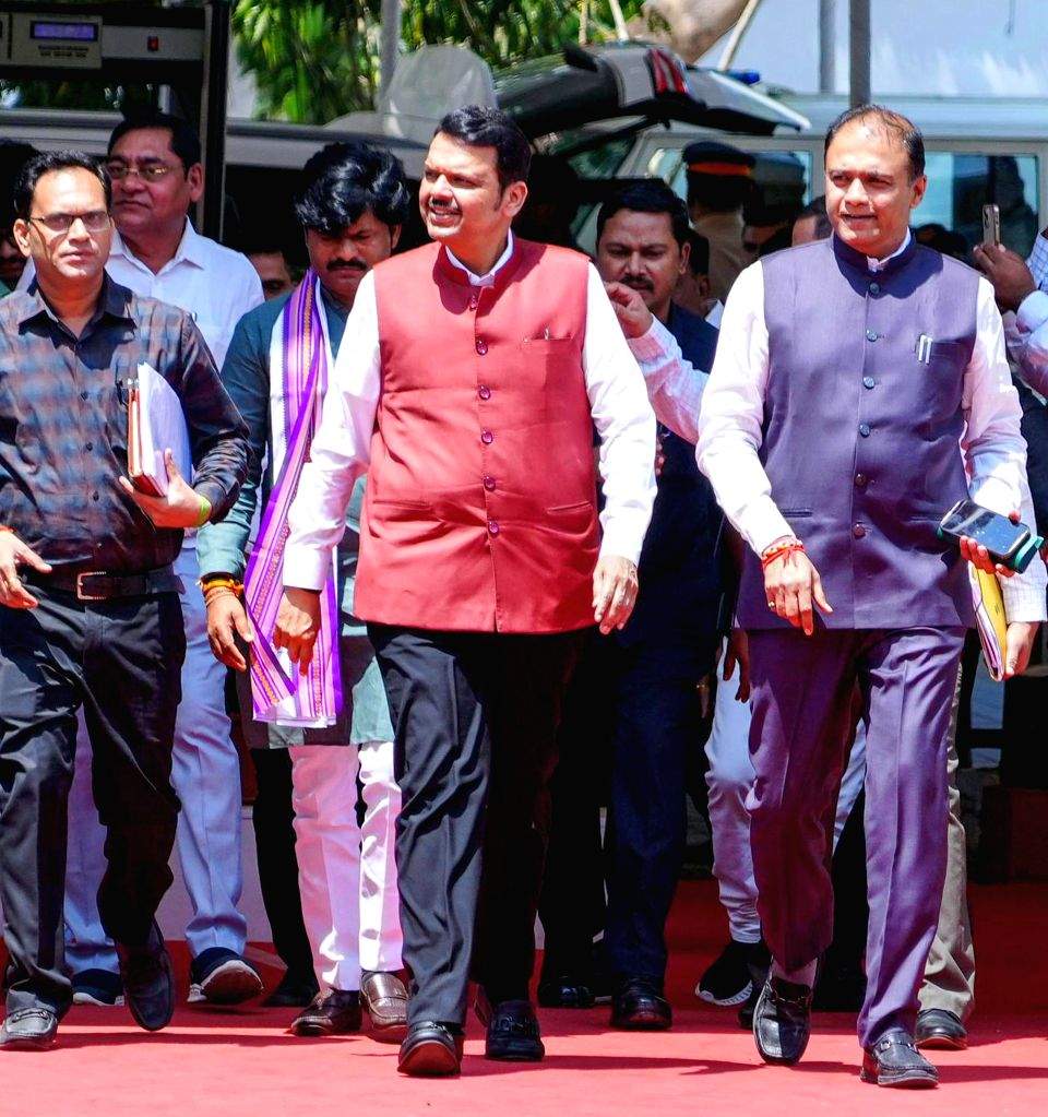 Maharashtra CM Devendra Fadnavis arrives at Vidhan Bhavan