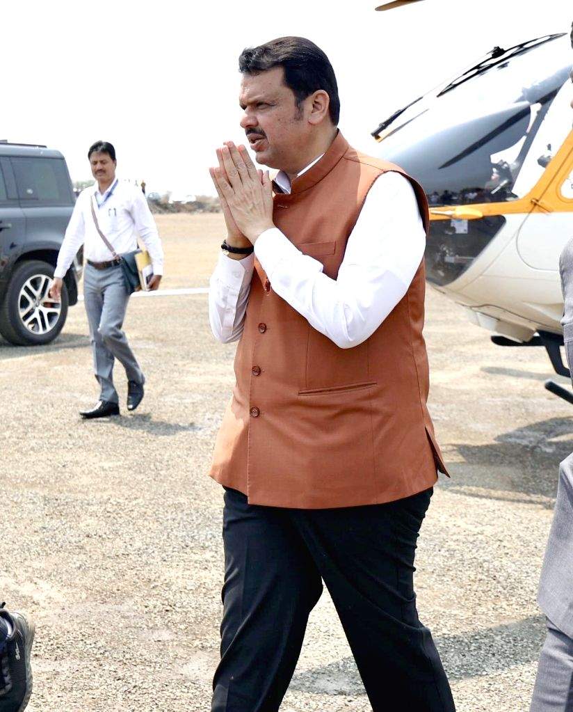 Maharashtra CM Devendra Fadnavis receives a warm welcome upon his arrival
