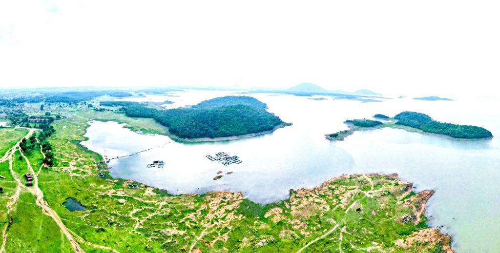 Maithan Dam Islands Emerge Amid Receding Water Levels