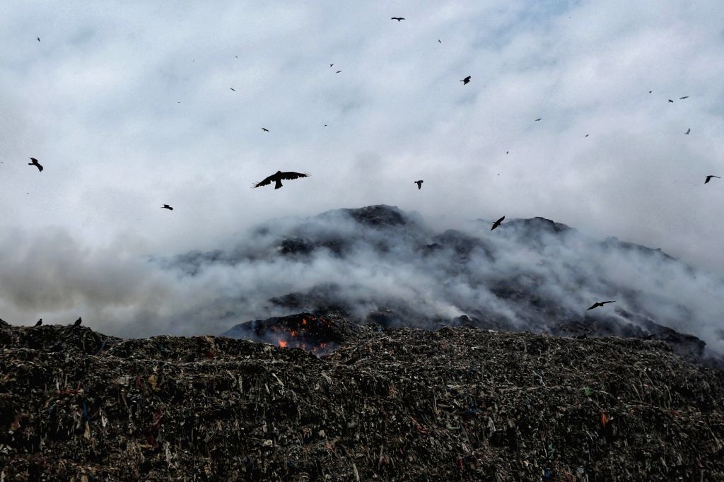 Firefighting at Ghazipur landfill on as toxic fumes fill air
