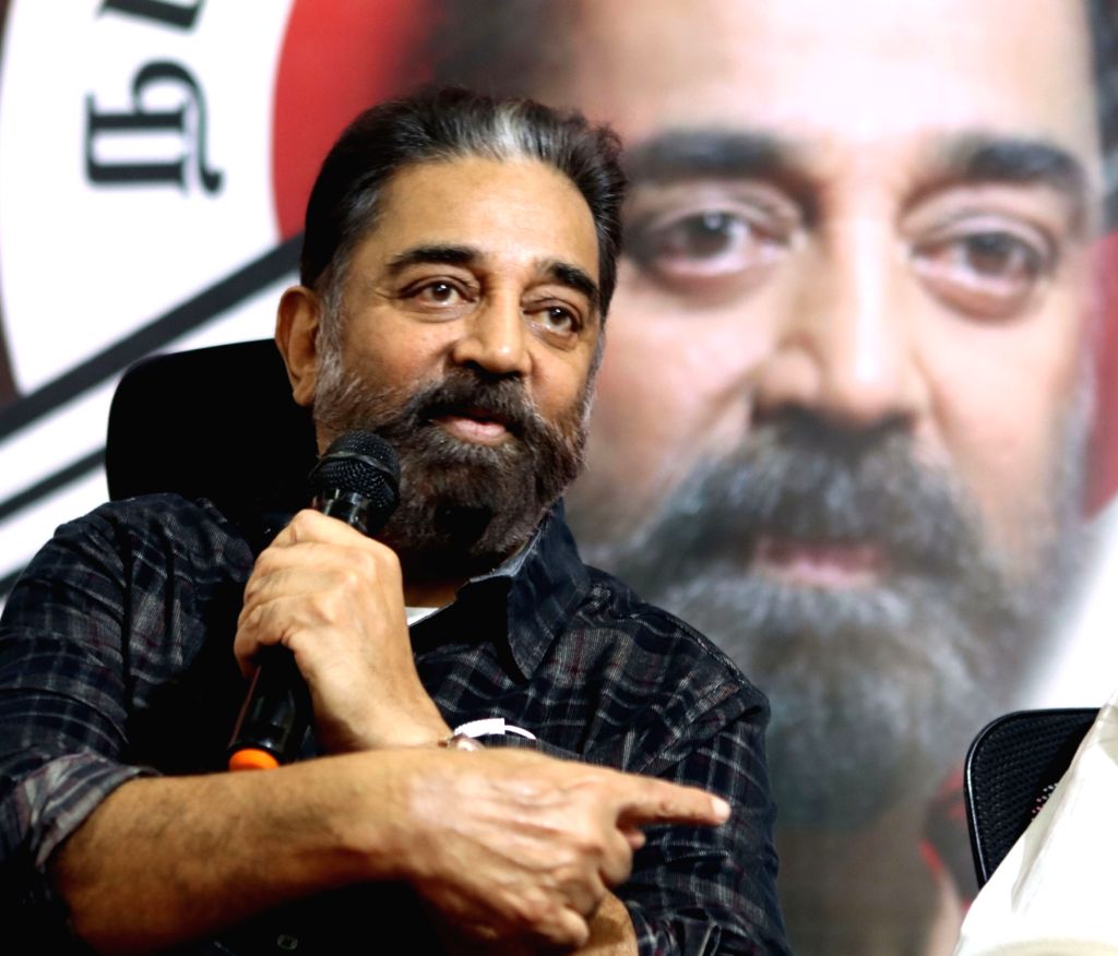 Makkal Neethi Maiam(MNM) party founder and President Kamal Haasan ...