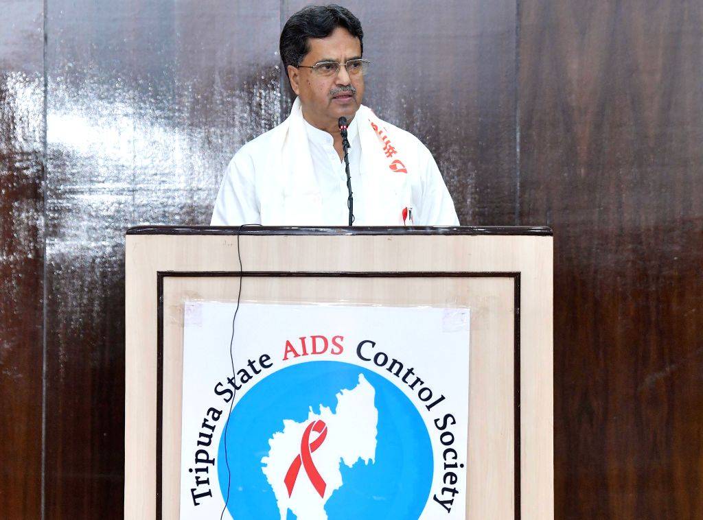 Manik Saha at a programme on ‘International Youth Day’