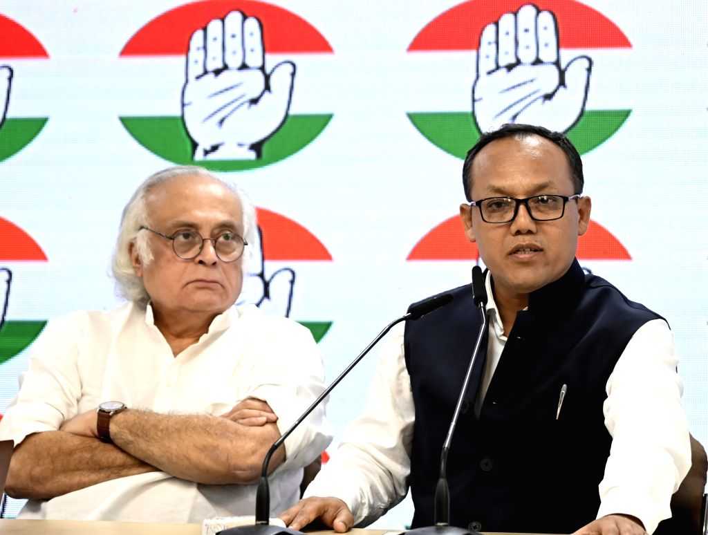 Manipur Congress President Keisham Meghachandra Singh addresses a press ...