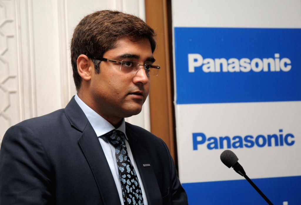 Manish Sharma addressing the Press conference in Hyderabad