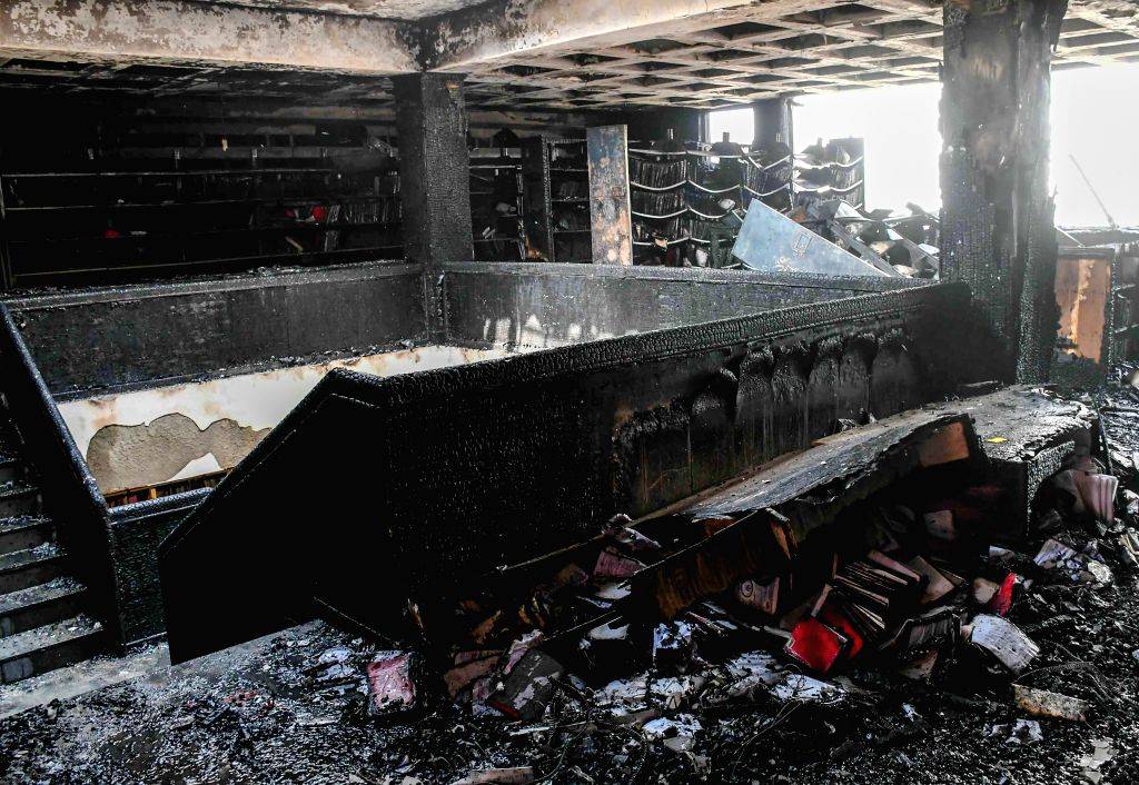 Massive fire at Guru Gobind Singh College library