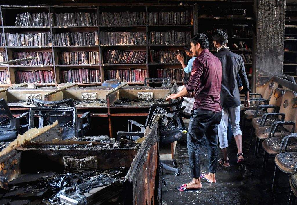 Massive fire at Guru Gobind Singh College library