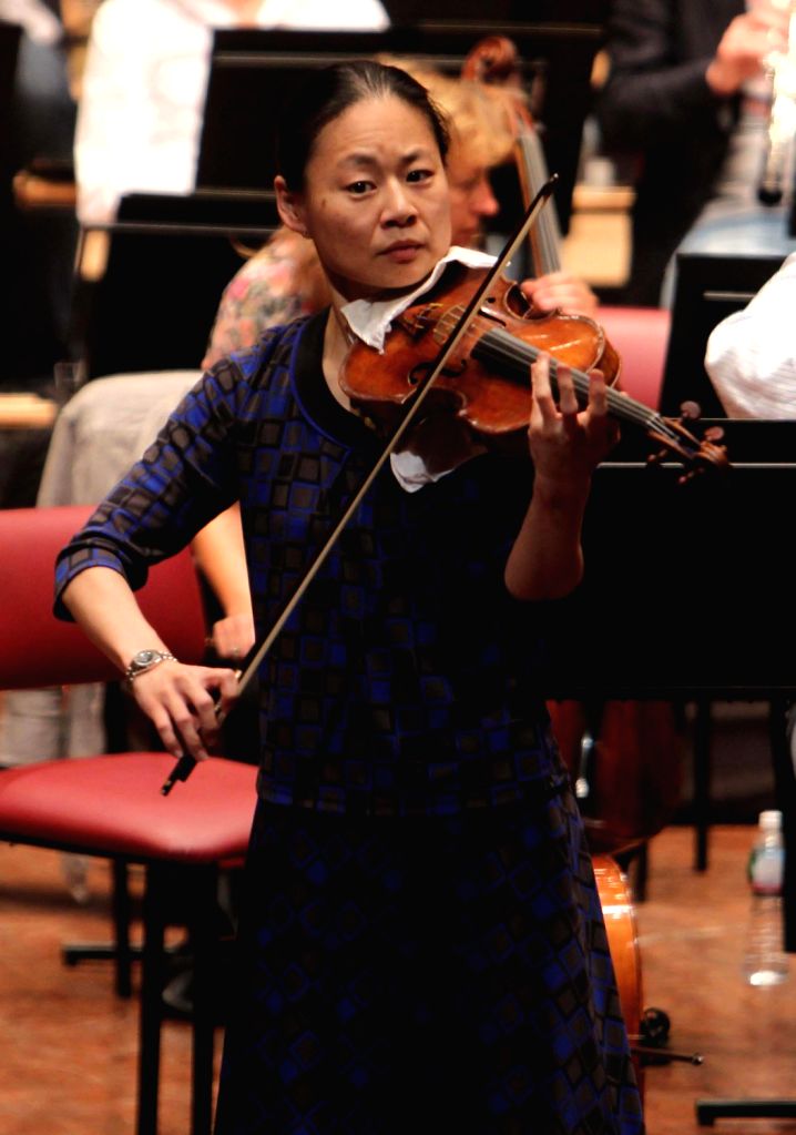 Zubin Mehta along with Midori Goto during a rehersal ceremony at NCPA