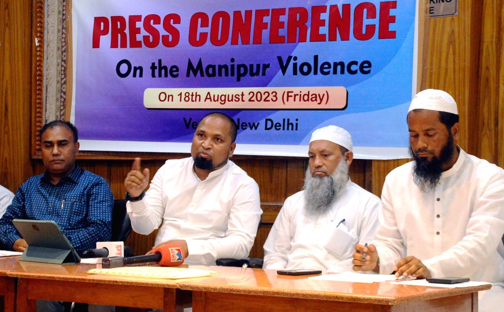Maulana Moinuddin, along with Maulana Fazil and other addresses a press ...