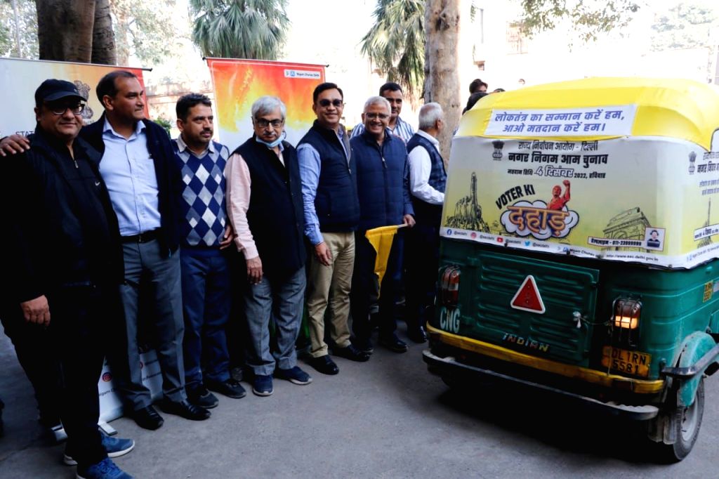 MCD polls: Auto rickshaws with voter awareness messages flagged off