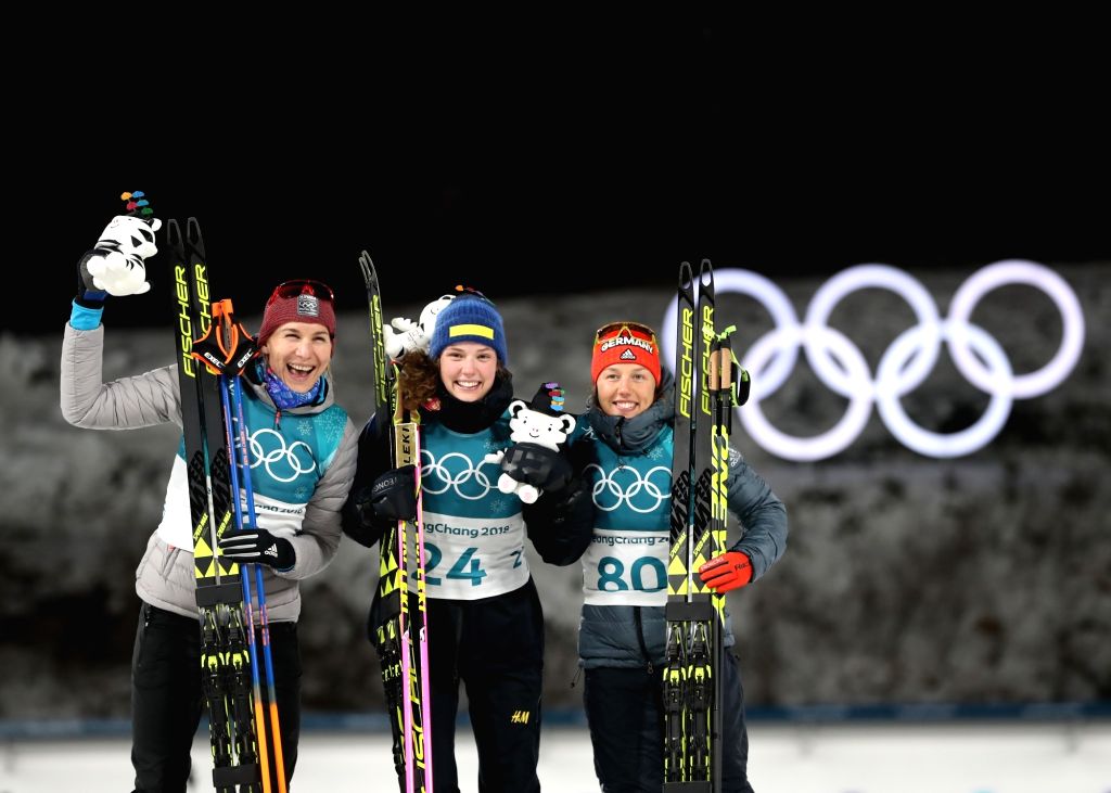 Medalists of women's biathlon 15km individual