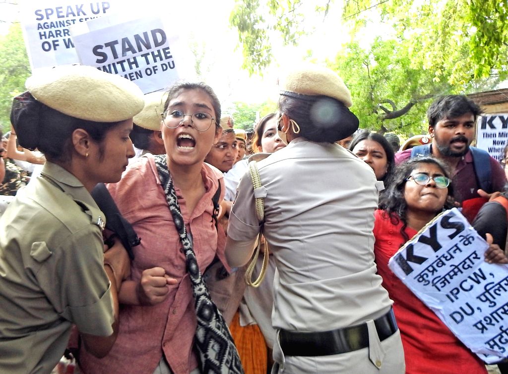 New Delhi : Student activists from AISA protests against the severe ...
