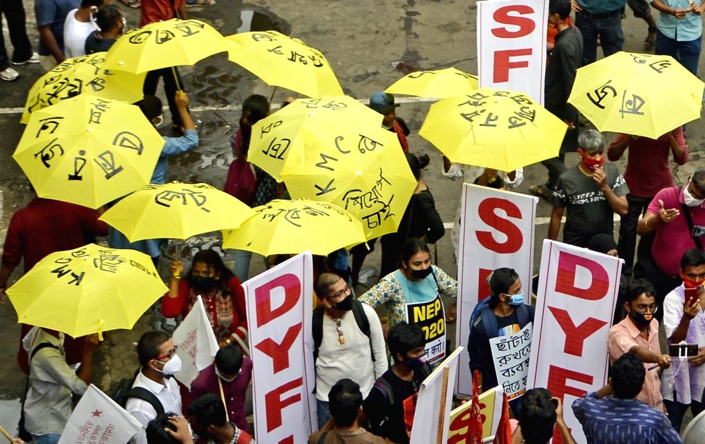 Leftist Student & Youth organisations protest against NEP 2020