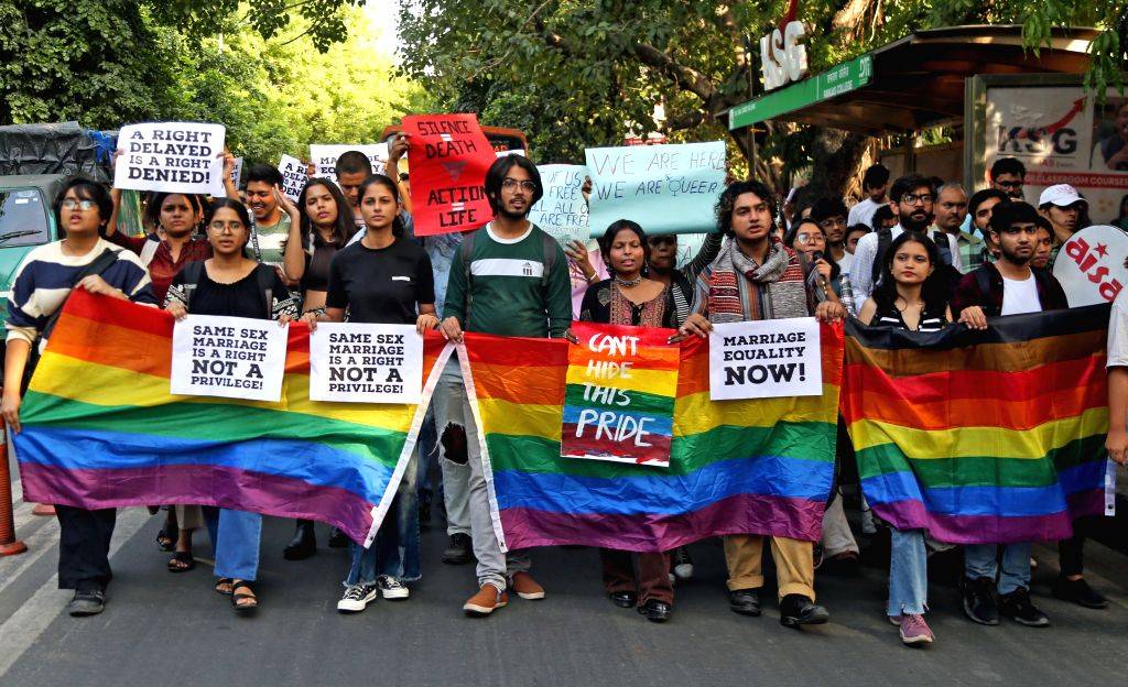 Members of Student federation of India (SFI) protest "Pride vigil ...