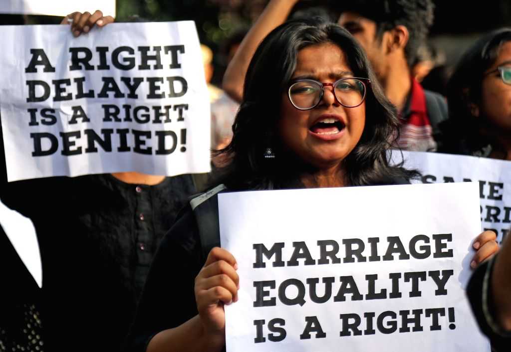 Members of Student federation of India (SFI) protest "Pride vigil ...