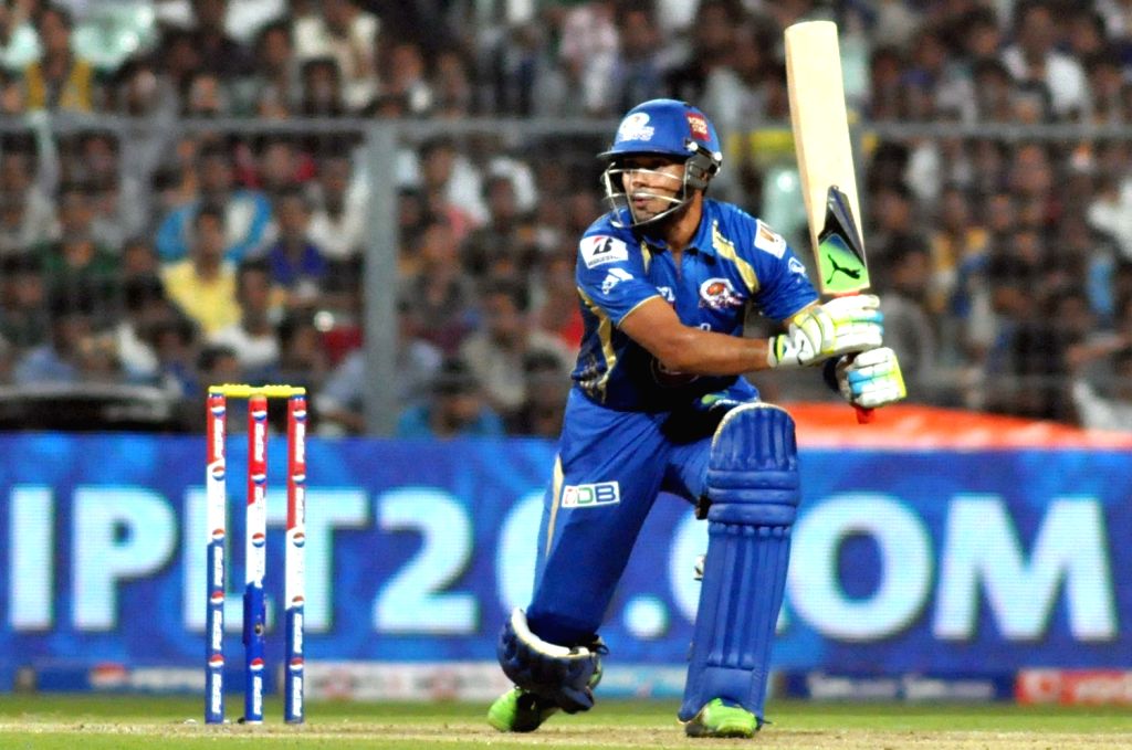 MI player Aditya Tare in action during the match between Rajasthan ...