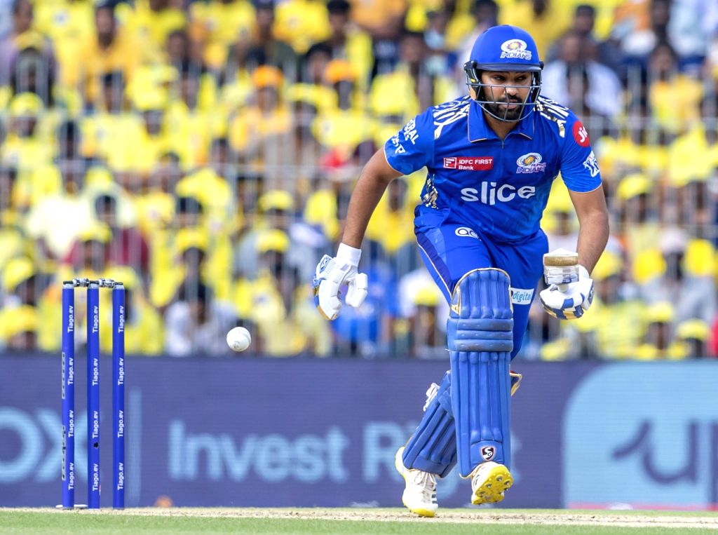 Chennai : MI's captain Rohit Sharma in action during the IPL 2023