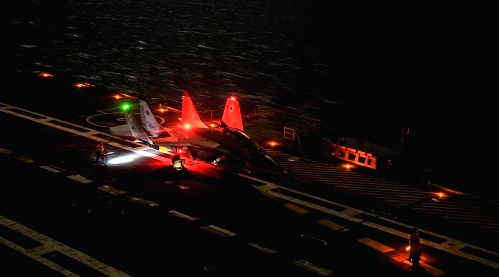 Free Photo : MiG-29K fighter jet makes maiden night landing on INS Vikrant