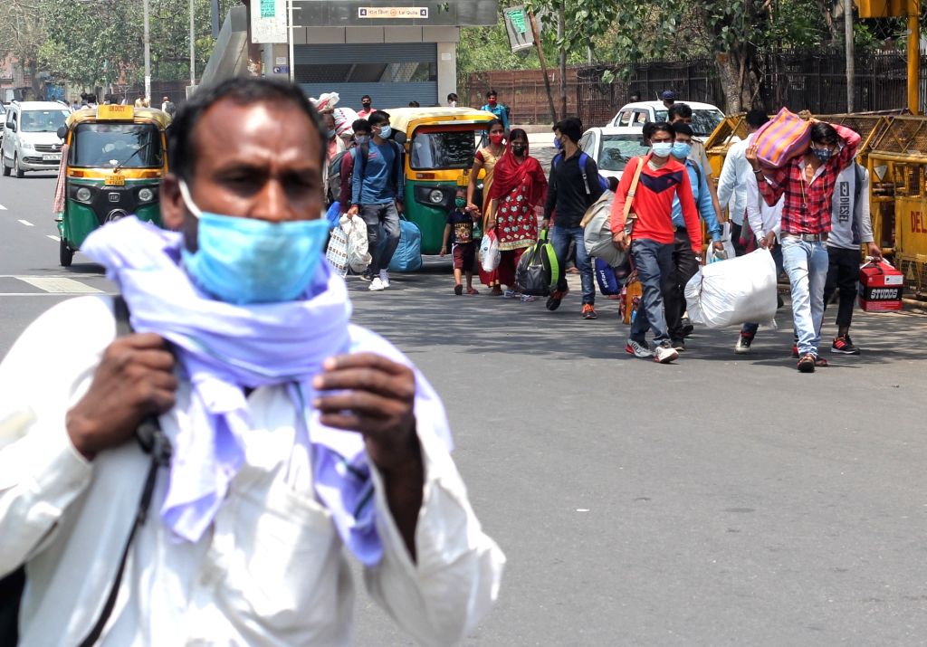 Migrant workers going to their native place during the second week ...
