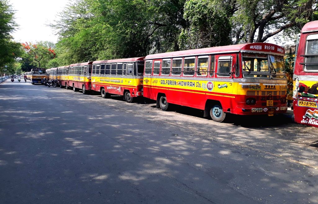 Mini bus parked at deserted look roadside during the lockdown on ...
