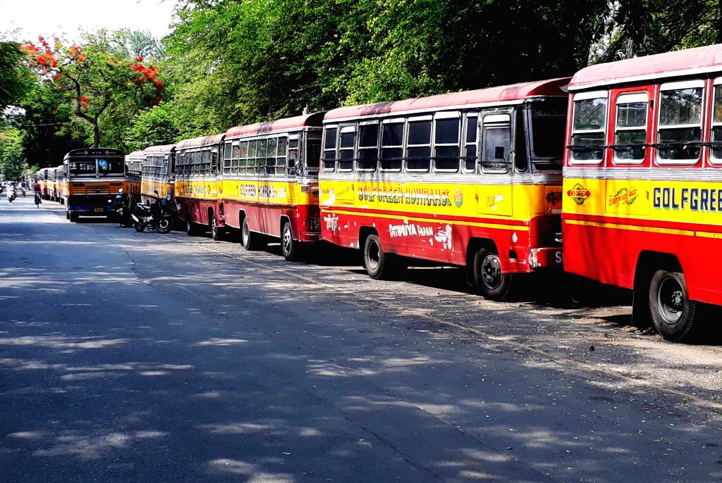 Mini bus parked at deserted look roadside during the lockdown on ...