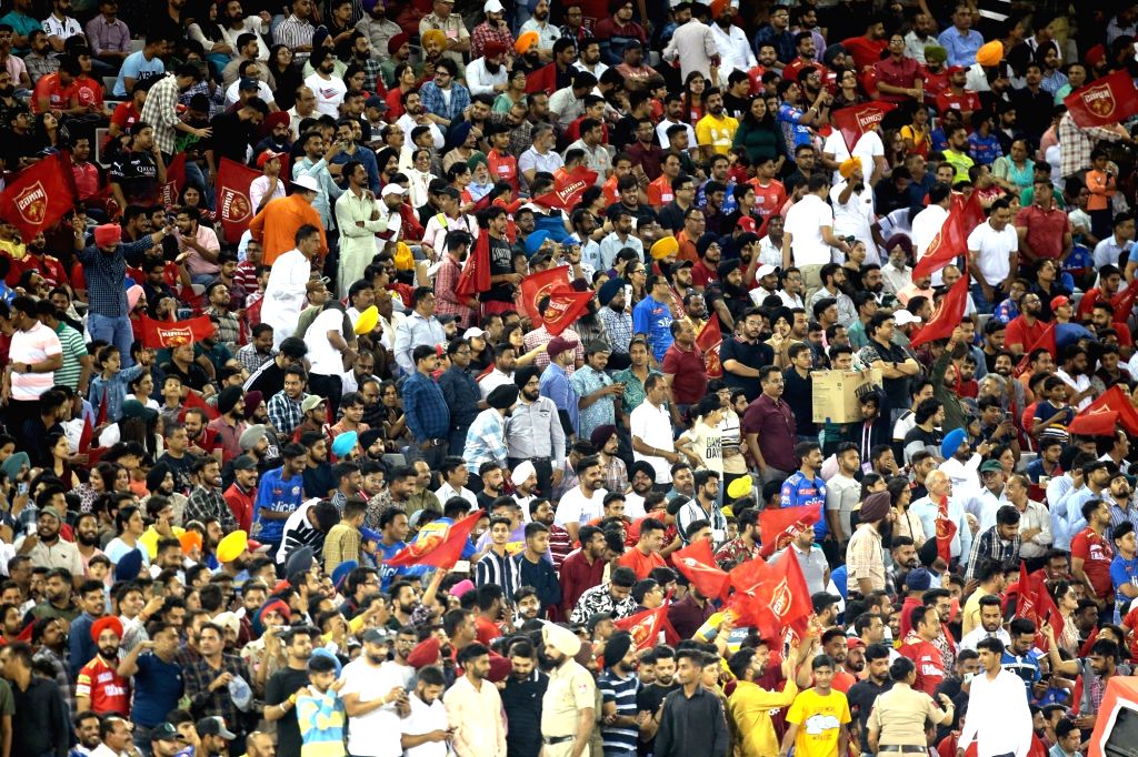 Mohali : Fans cheer during the IPL 2023 match