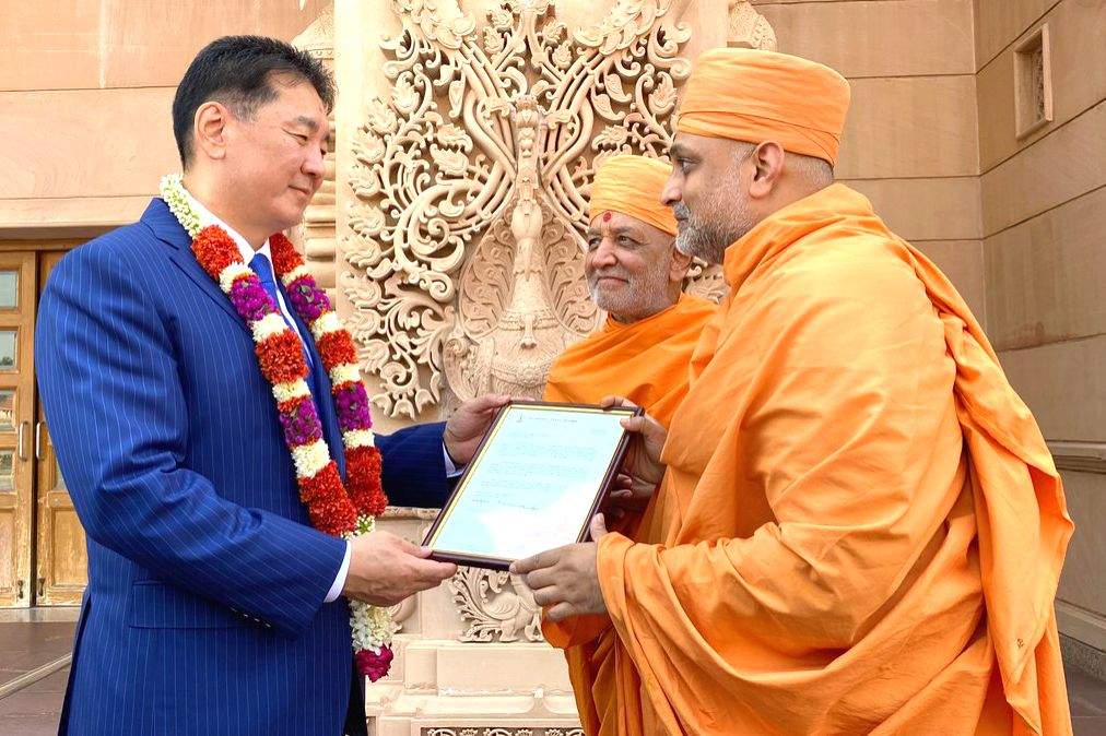 Mongolia President at Akshardham