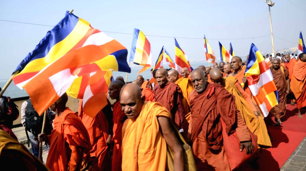Monks assemble at Chaitya Bhoomi to pay tribute to B R Ambedkar