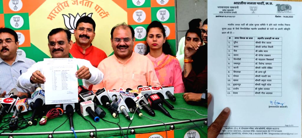 BJP announces 13 mayoral candidates in MP, no decision on 3 seats