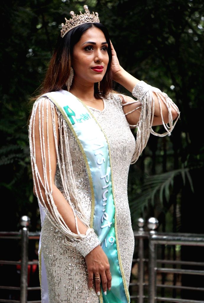 Mrs Planet 2019 Priyanka Abhishek at a press conference