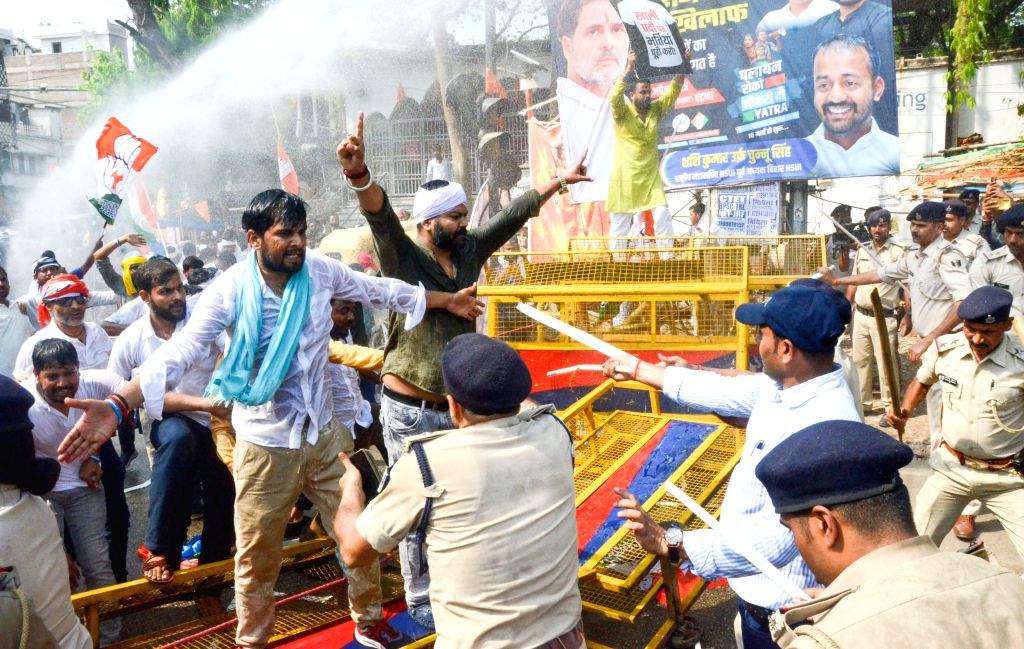 Mukhyamantri Awas March' protest
