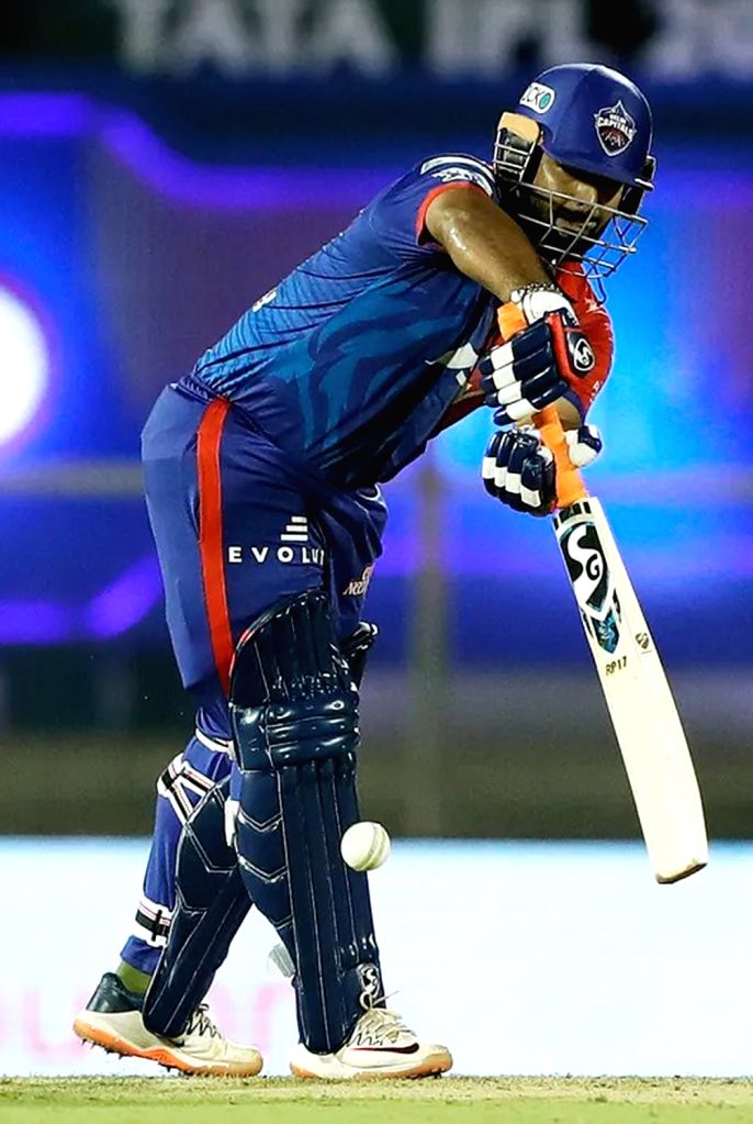 Mumbai : DC captain Rishabh Pant plays a shot during the match between ...