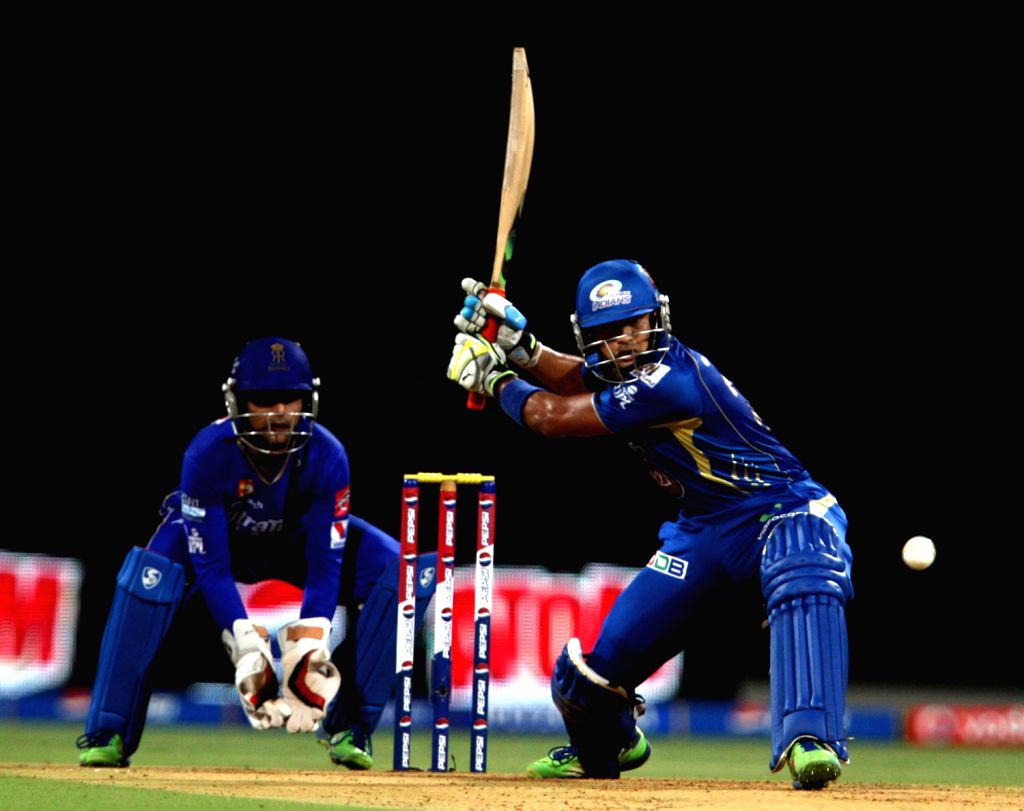 Aditya Tare in action during the match between Mumbai Indians and ...