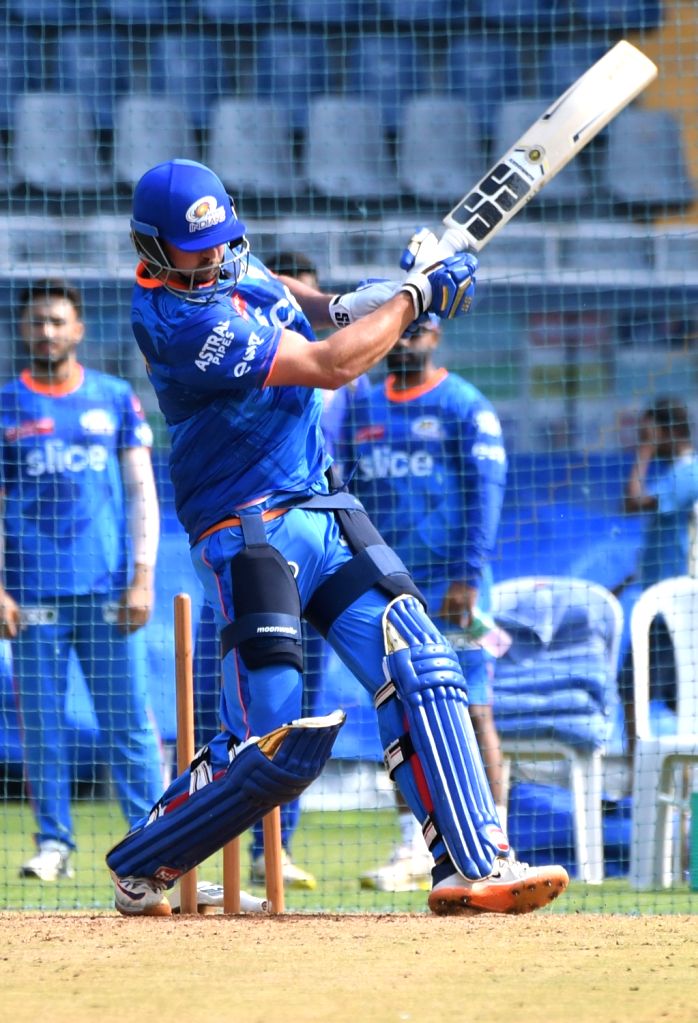 Mumbai : MI batsman Tim David during a practice session