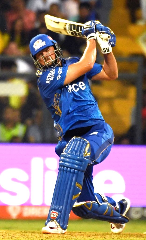 MI batter Tim David plays a shot during the IPL 2023 match