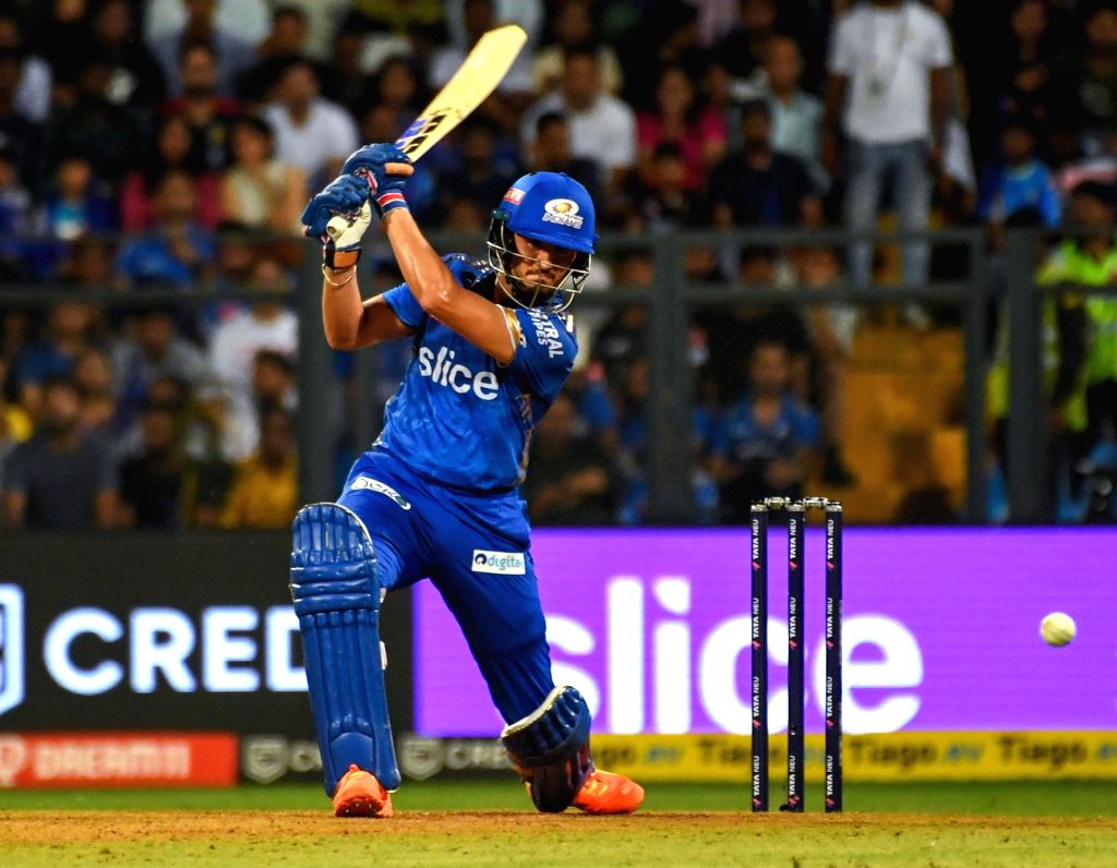 Mumbai : Mumbai Indians' Nehal Wadhera plays a shot