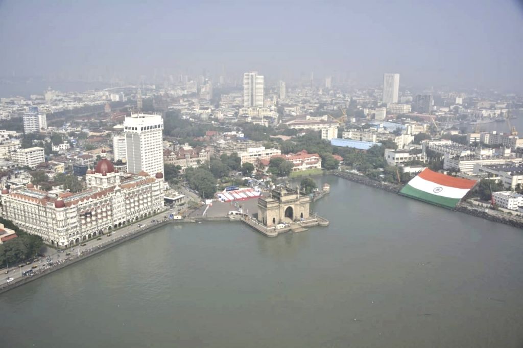 Indian Navy unveils world's largest national flag in Mumbai